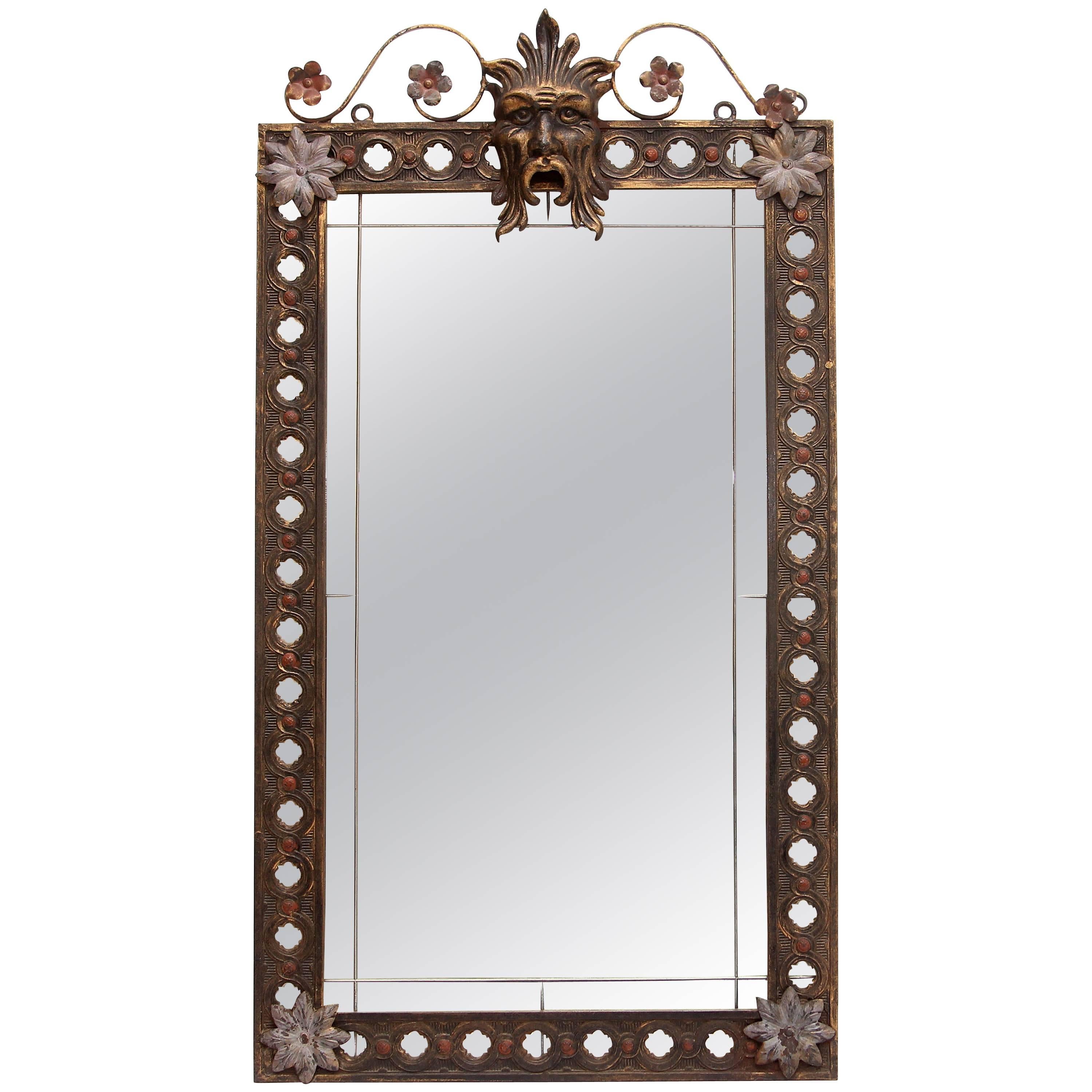 Antique Wrought Iron Mirror at 1stDibs