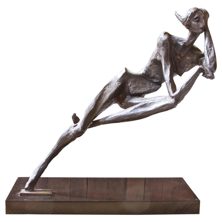 Brutalist Bronze Sculpture by M. Victor; 1960s at 1stDibs