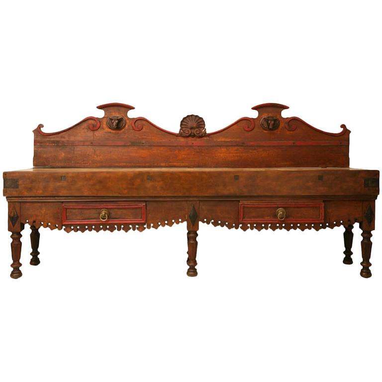 Magnificent 19th Century French Double Butcher Block at 1stDibs