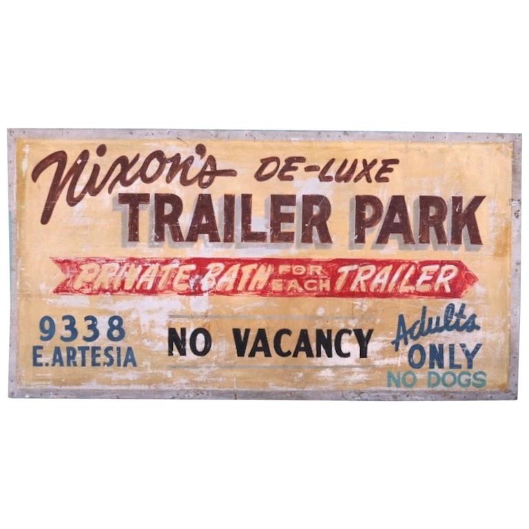 1950s Trailer Park Sign, Bellflower California, All Original, Double ...