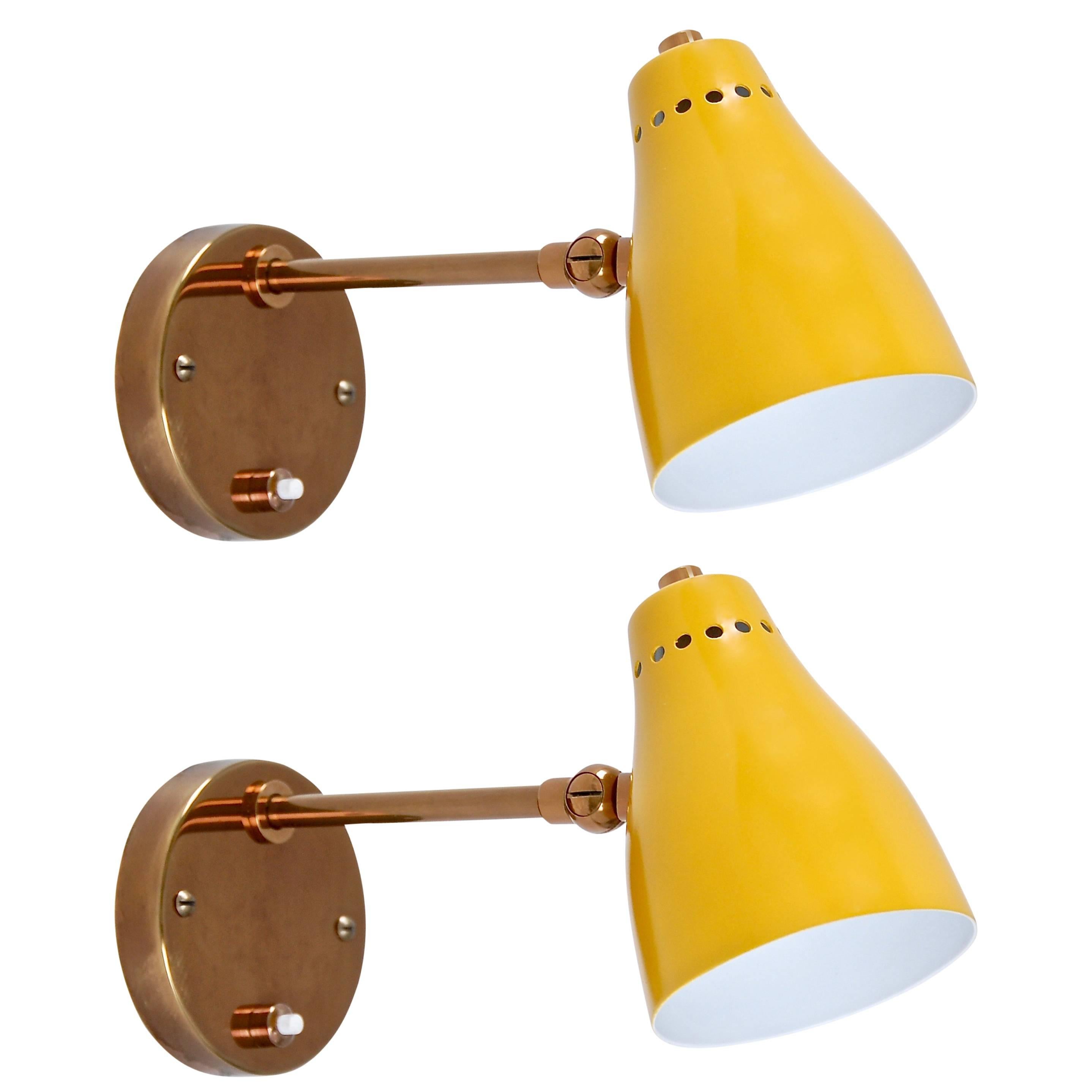 Yellow Italian 1950s Reading Lights at 1stDibs
