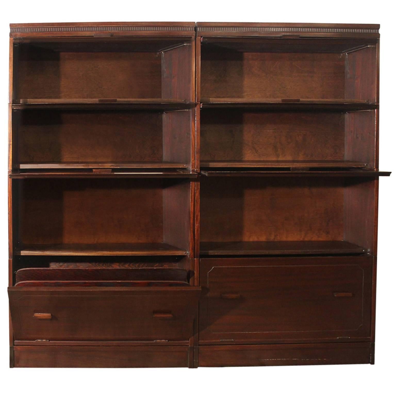 Vintage Federal Style Barrister Stacking Bookcases in Mahogany at 1stDibs