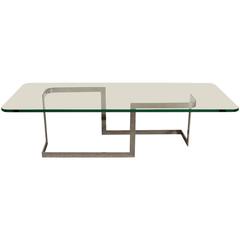 Mid-Century Steel Base Cocktail Table at 1stDibs