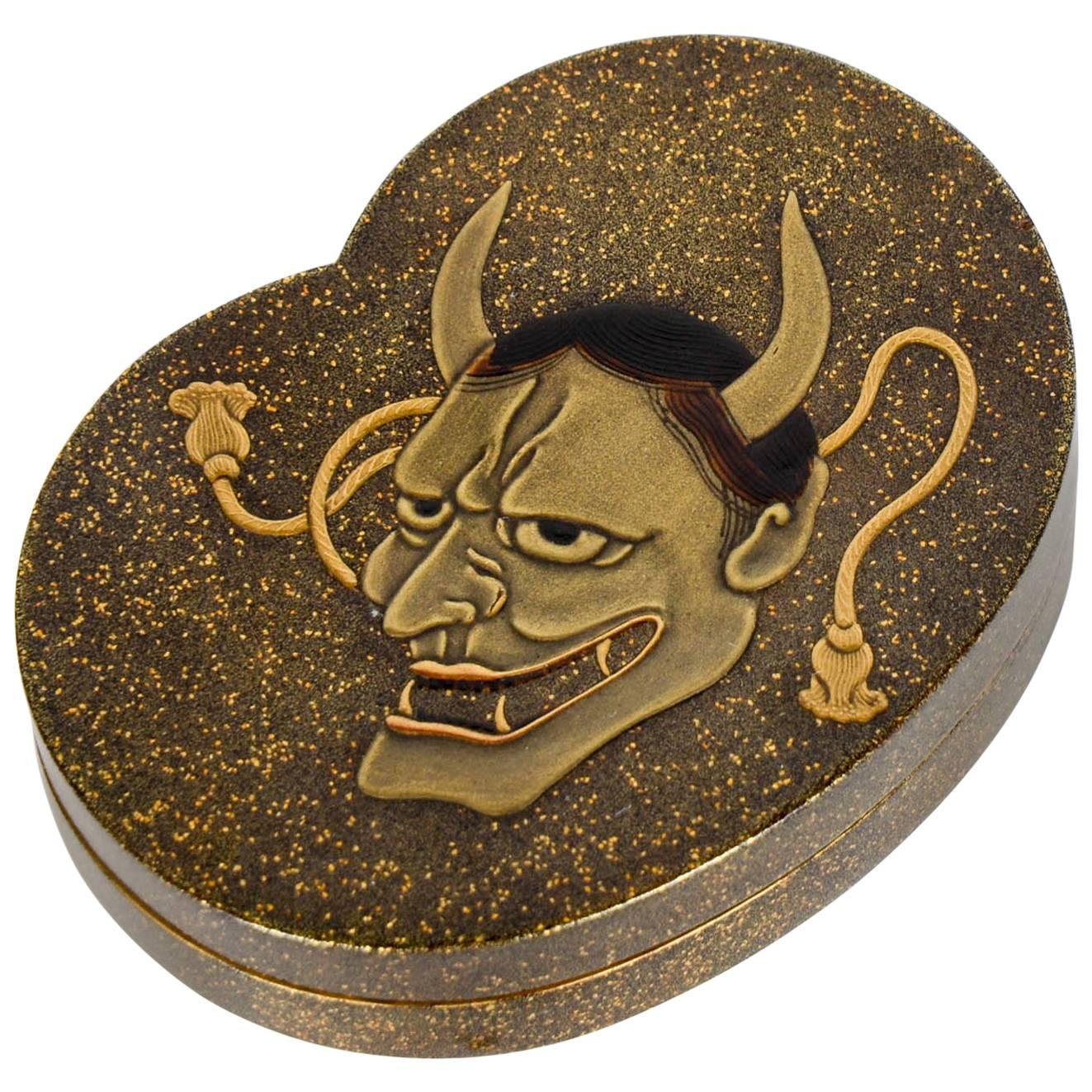 19th Japanese Lacquered Kobako, Hannya Mask (Lacquer Box) at 1stDibs