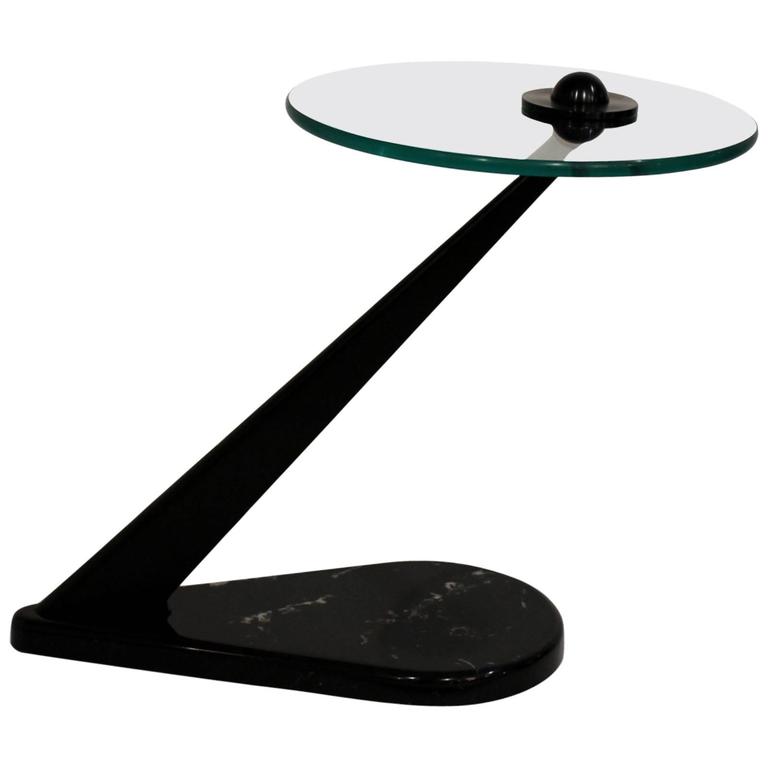 Kaiser-Newman K1001 Glass and Marble Side Table at 1stDibs