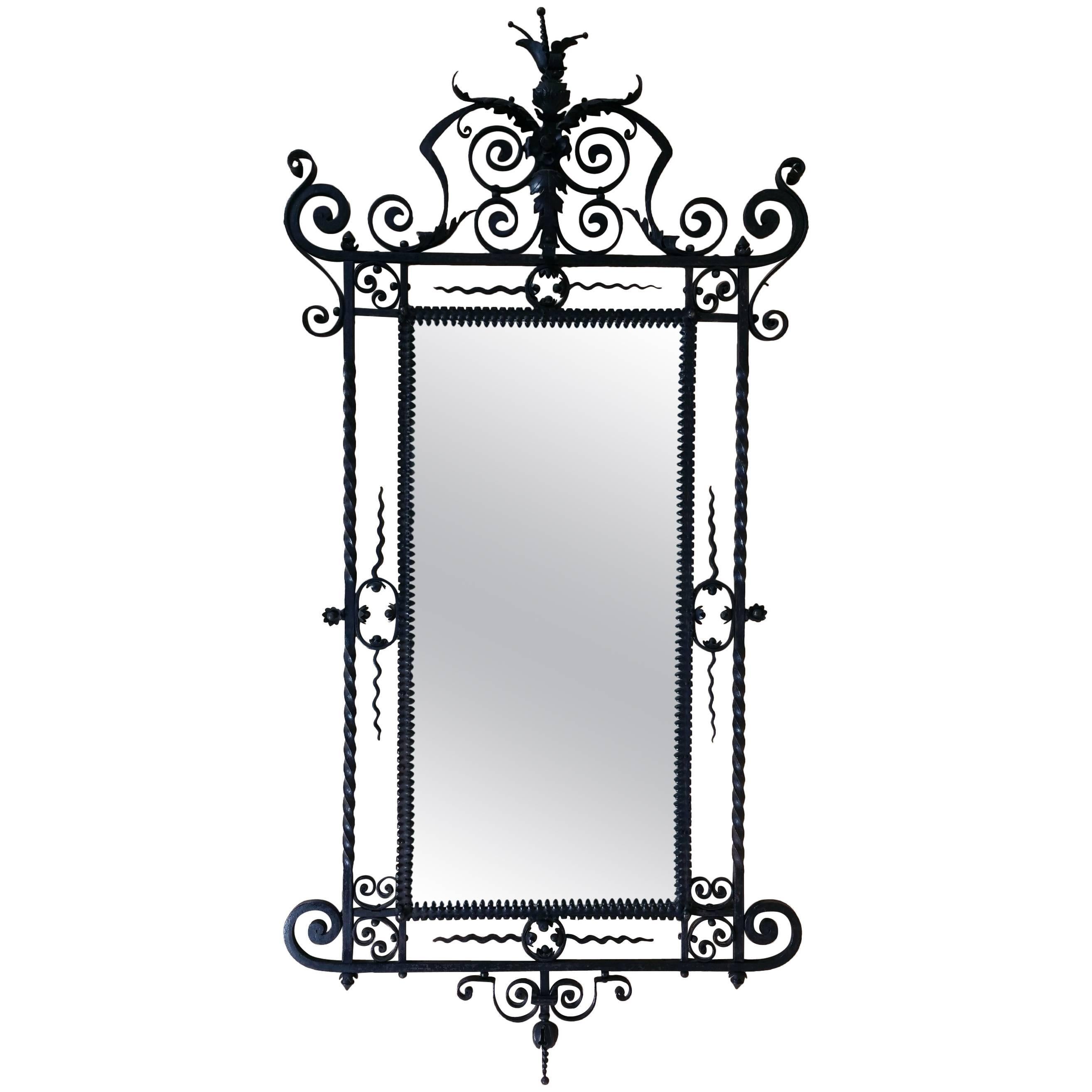 19th Century Large Ornate Wrought Iron Wall Mirror at 1stDibs | rod ...
