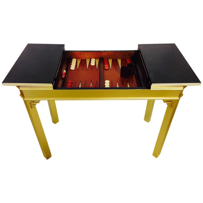 1960s Lacquered Fretwork Backgammon Game Table by Lane at 1stDibs