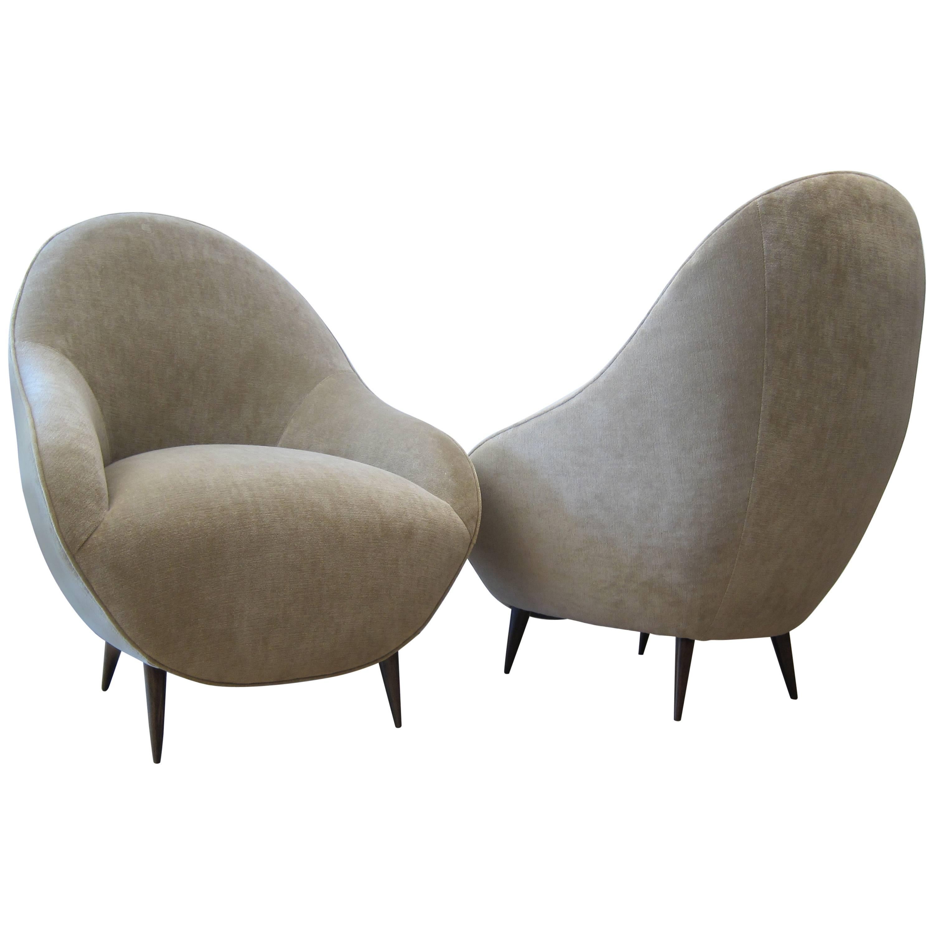 Pair of Italian Lounge Chairs at 1stDibs