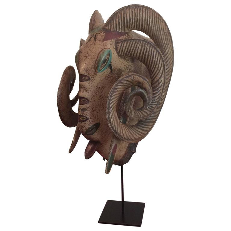 Impressive Ram Head Mask from the Ivory Coast at 1stDibs