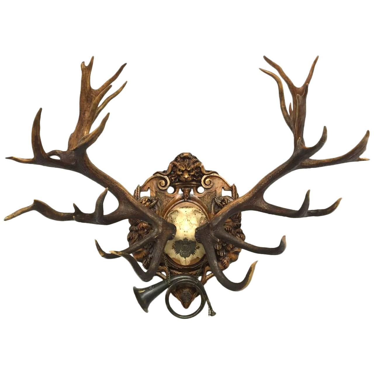 19th Century Red Stag Hunt Trophy from Kaiser Wilhelm II's 1892 ...
