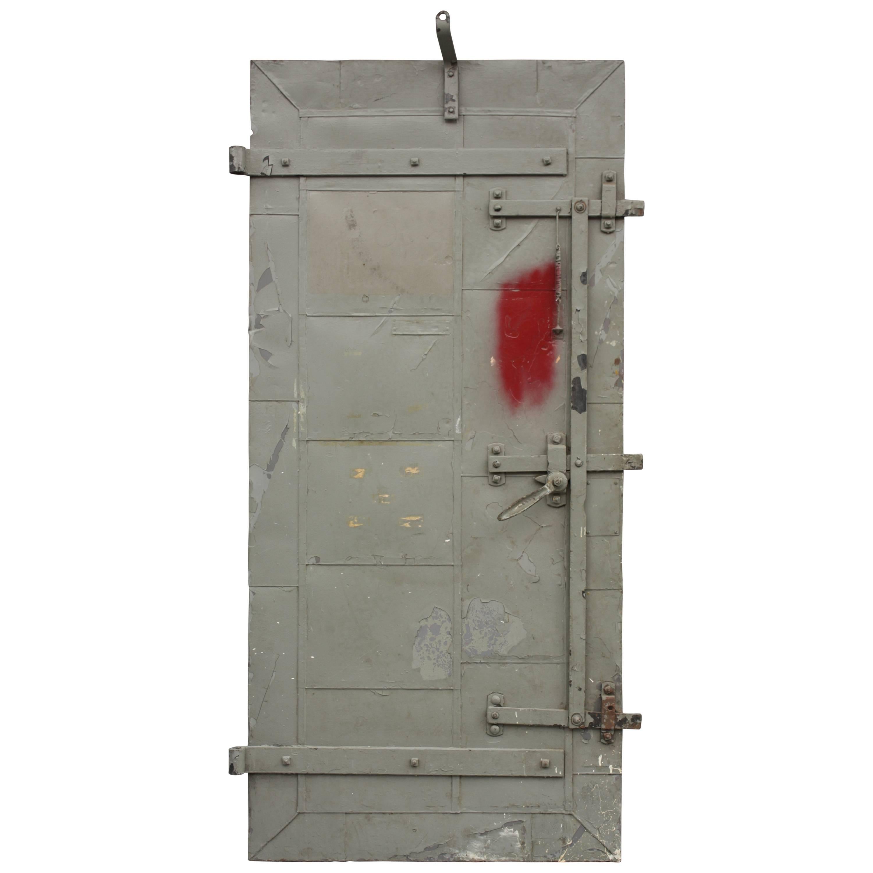 Industrial Metal Fire Door with Great Hinge System at 1stDibs