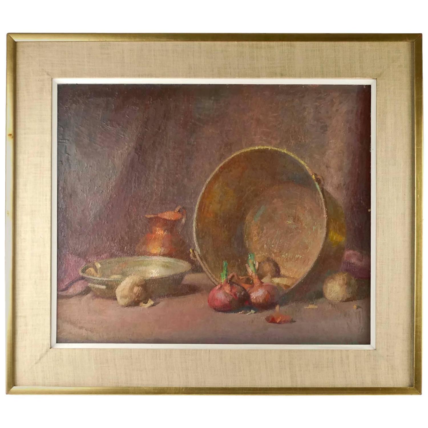 Henry Hensche Still Life "Brass Kettle" For Sale at 1stdibs