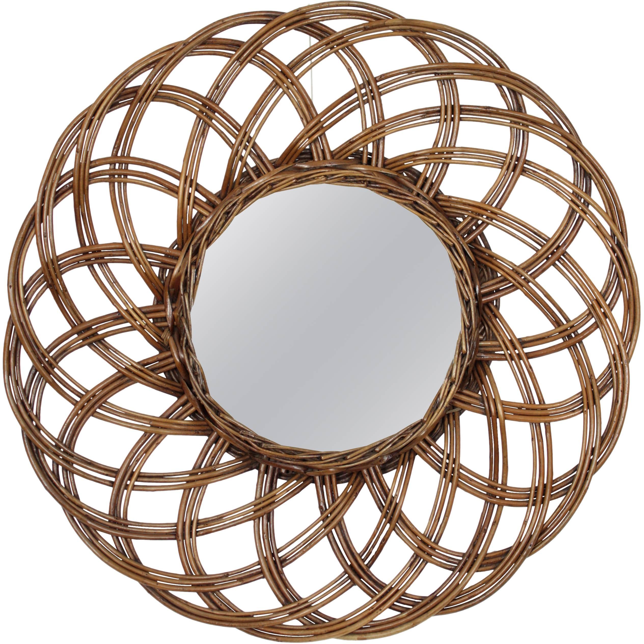 Circular Reclaimed Wood Mirror For Sale at 1stDibs