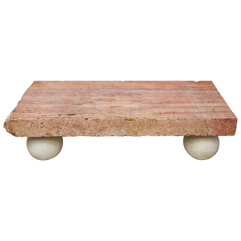 Rouge Royale Marble Slab Coffee Table at 1stDibs | marble slab table