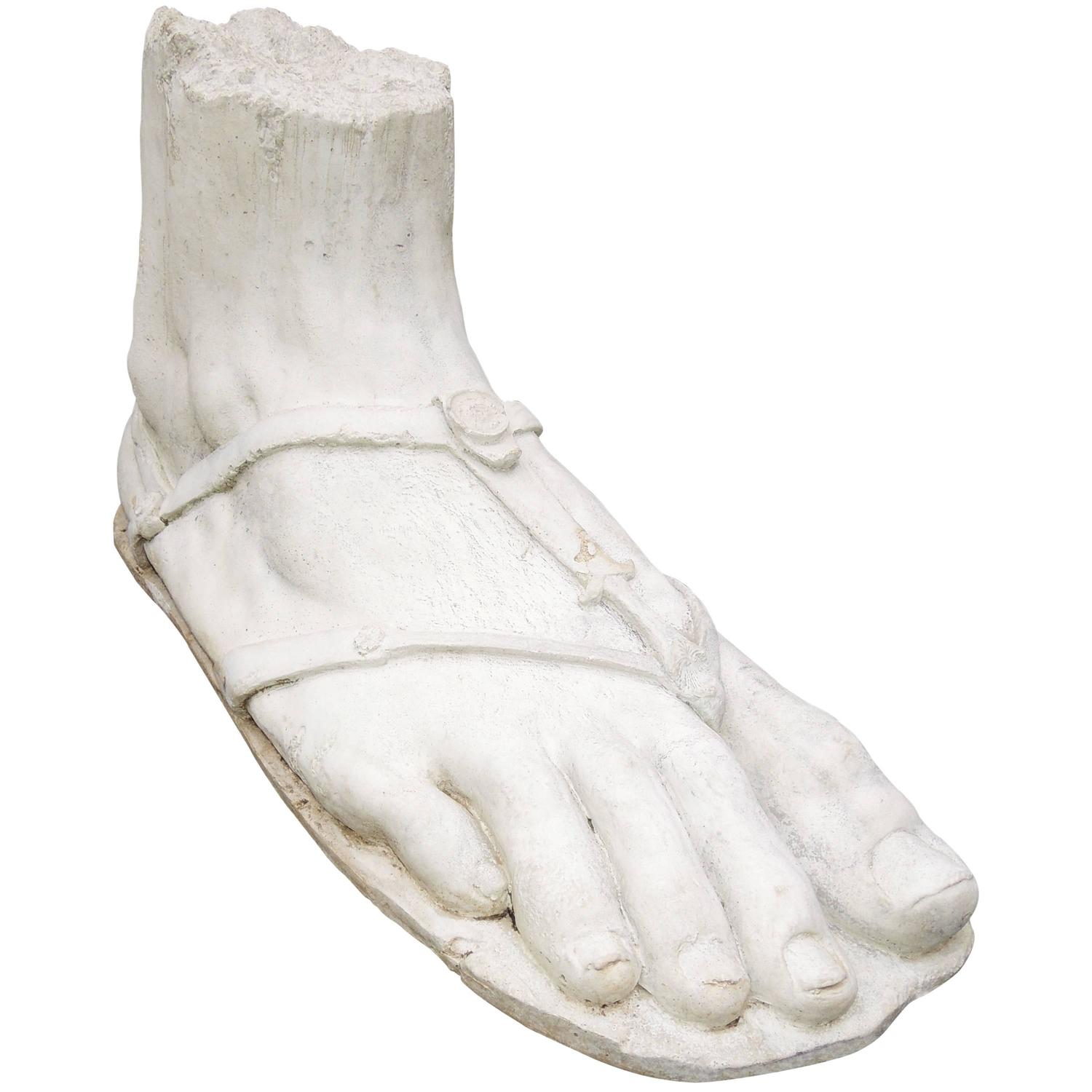 Monumental Cast Stone Classical Roman Foot For Sale at 1stdibs