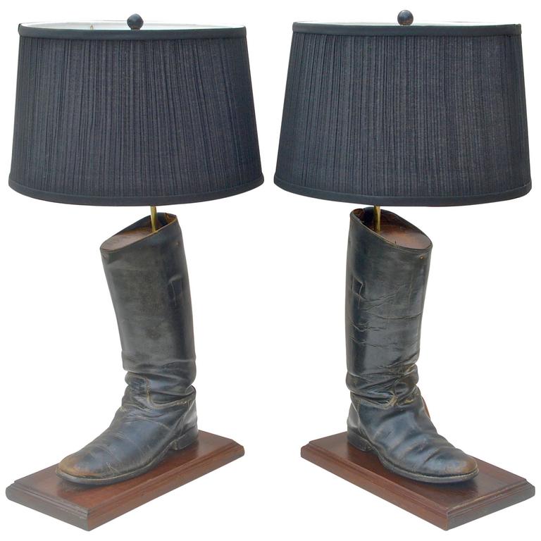 Leather Riding Boots Lamps at 1stDibs