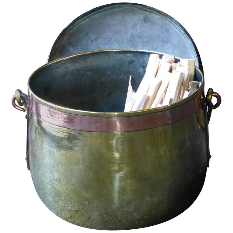 5 Dutch Log Baskets or Log Holders with Lid (combination order) at 1stDibs