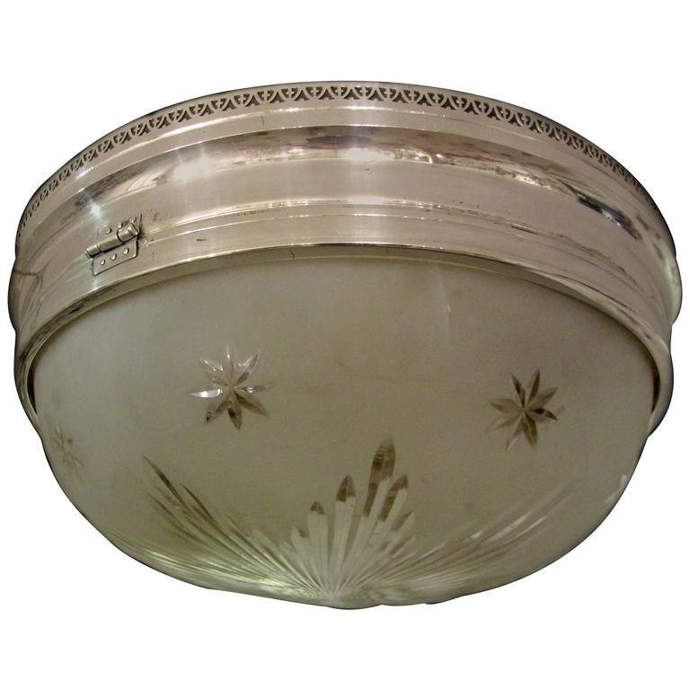 Cut-Glass Edwardian Ceiling Light For Sale at 1stDibs