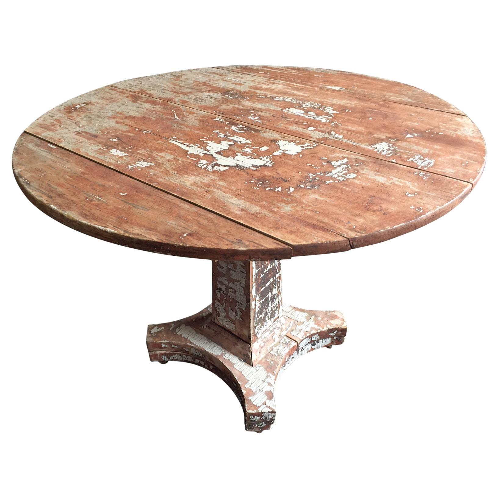 Rustic Round Painted Table, English, 19th Century at 1stDibs