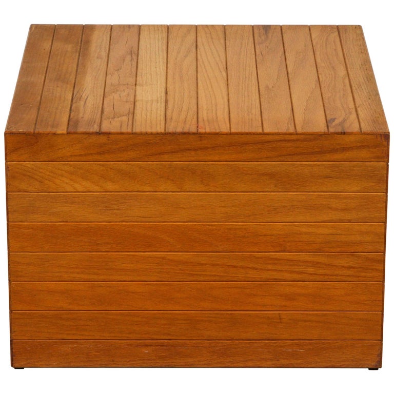 Custom Oak Cube Table by Forms and Surfaces For Sale at 1stDibs