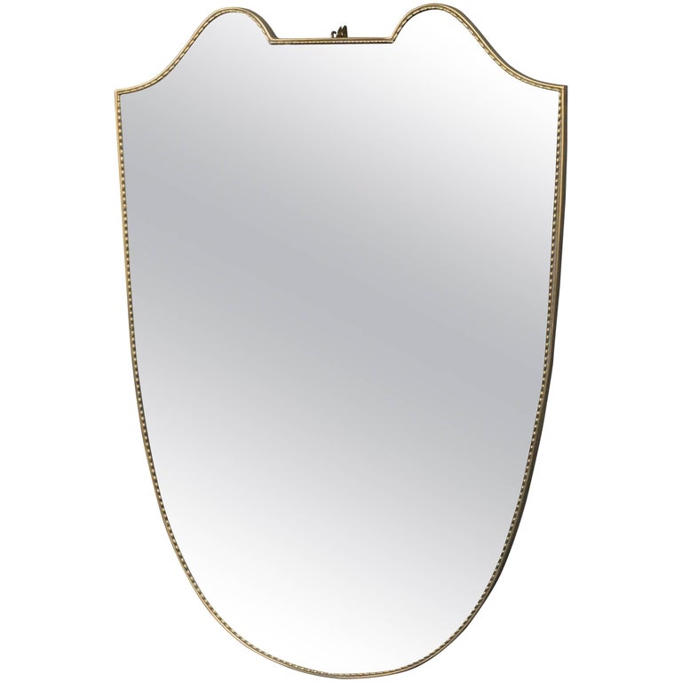 Italian Mid-Century Modern Shield Shaped Mirror For Sale at 1stdibs