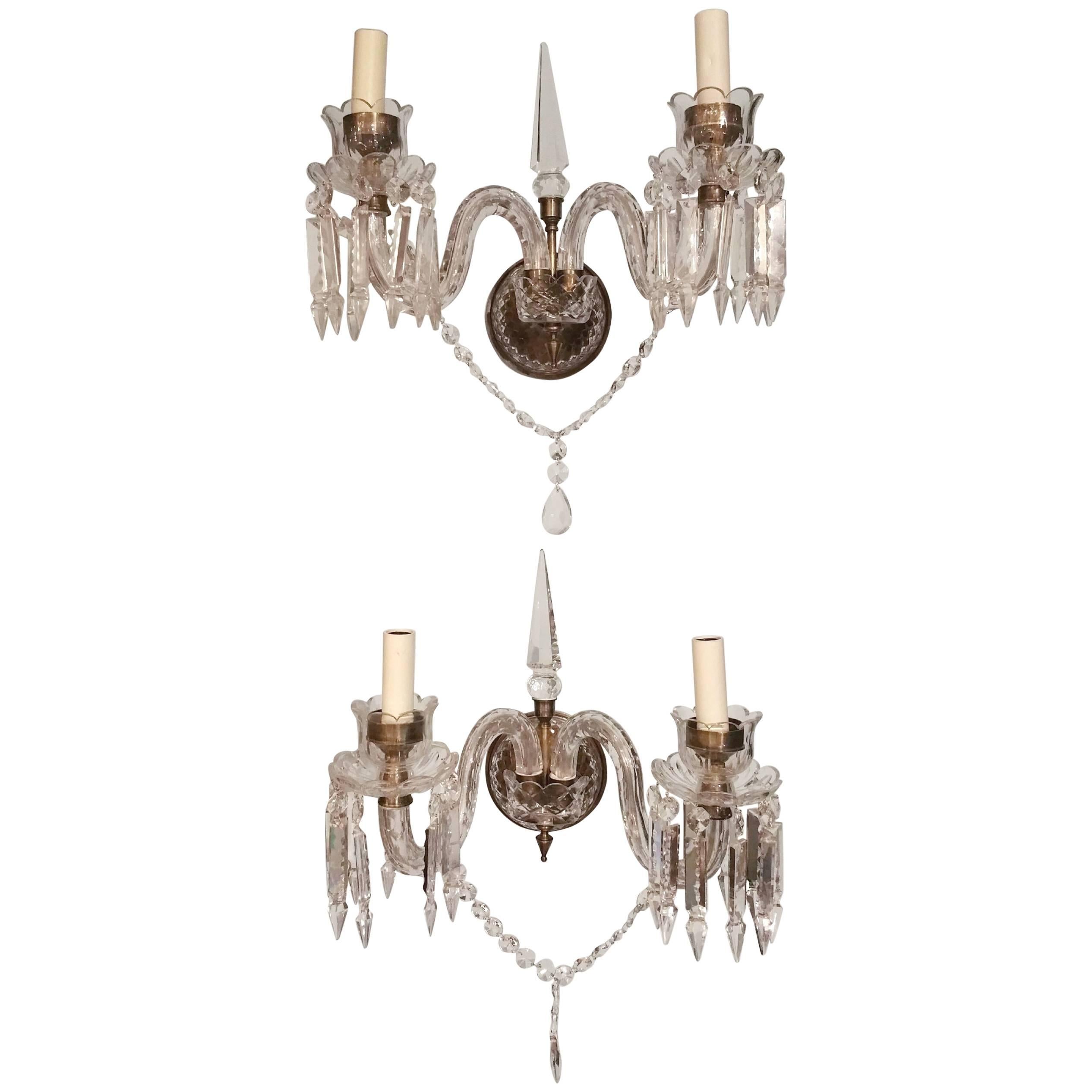 Pair of Crystal Scones in the Georgian Style For Sale at 1stDibs