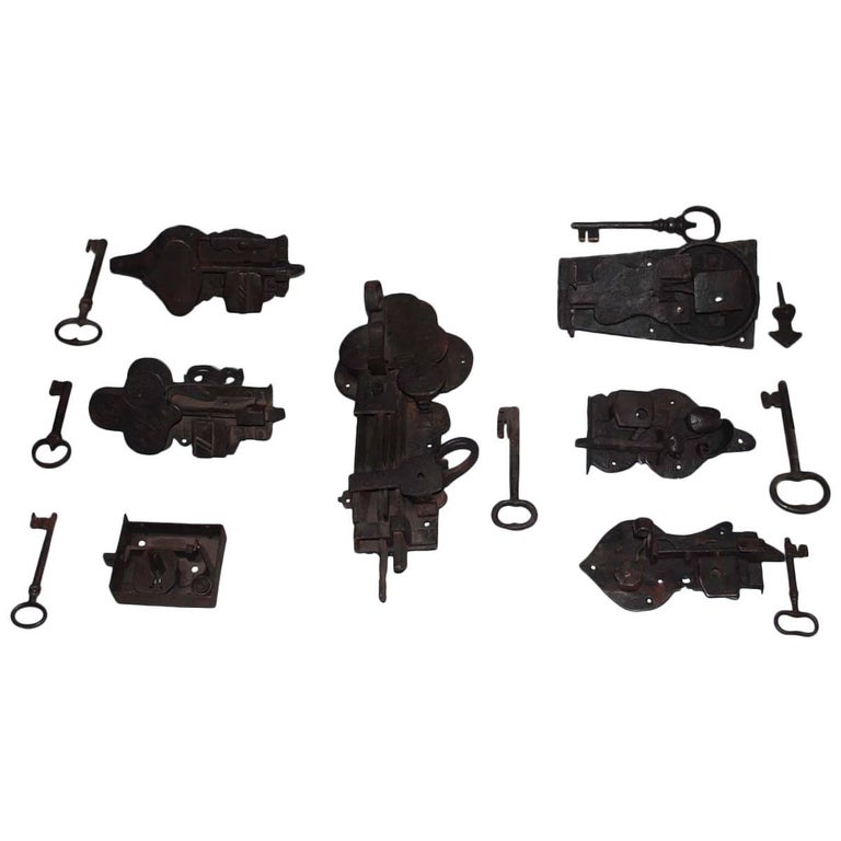 Lot of 18th Century and 19th Century Wrought Iron Locks at 1stDibs ...