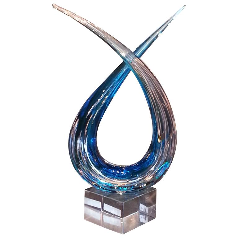 Abstract Murano Art Glass Sculpture For Sale At 1stdibs