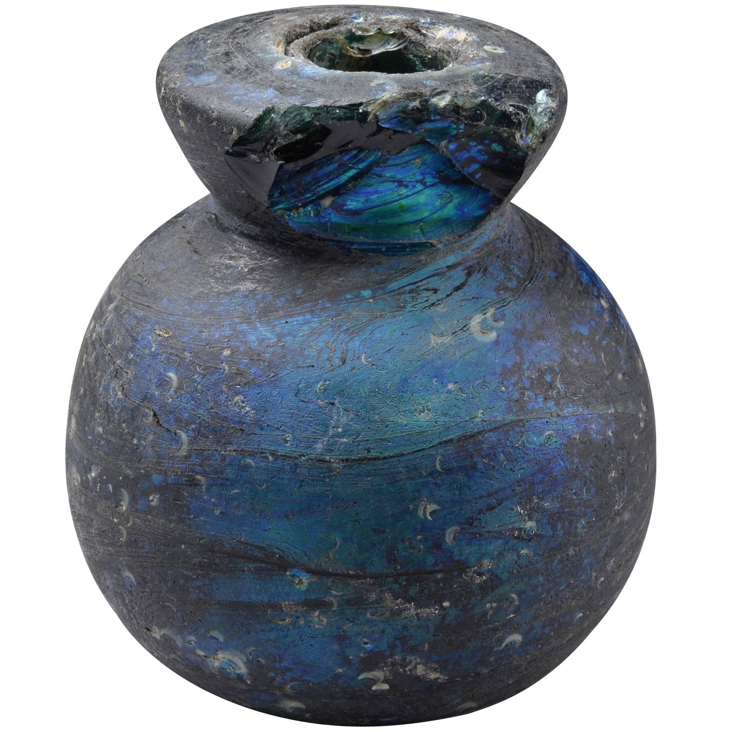 Ancient Roman Heavy Glass Bottle, 250 AD For Sale at 1stdibs