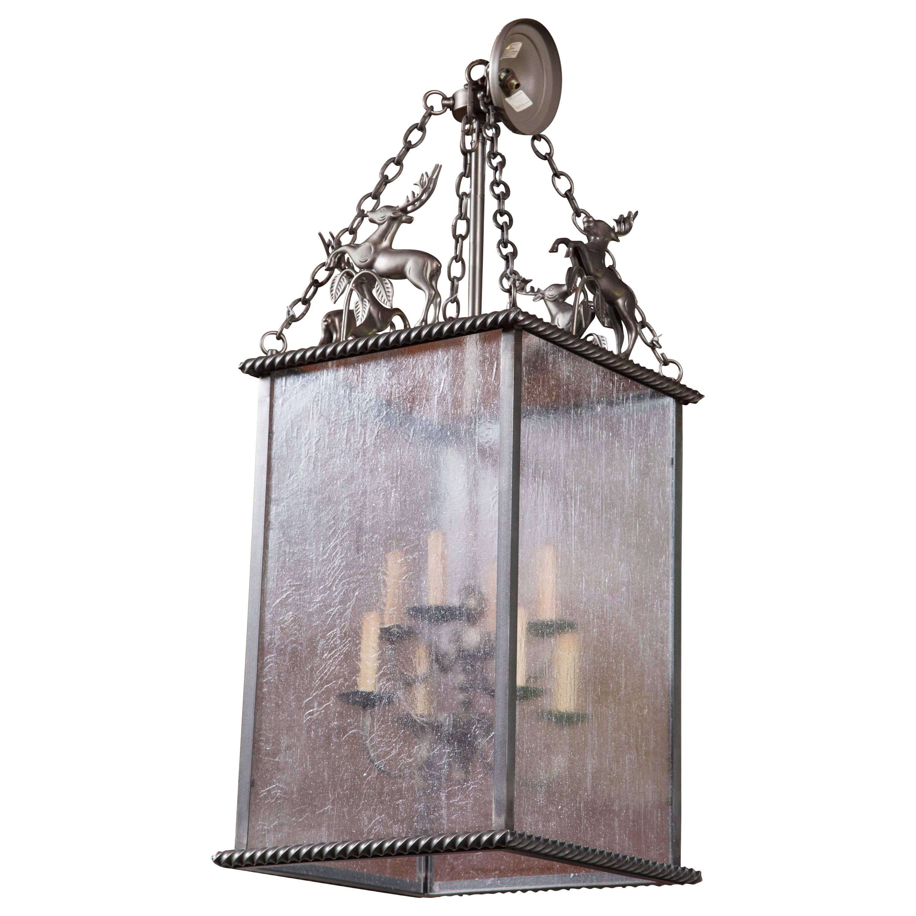 Large Custom-Made Leaping Stag Chandelier at 1stDibs | custom made ...