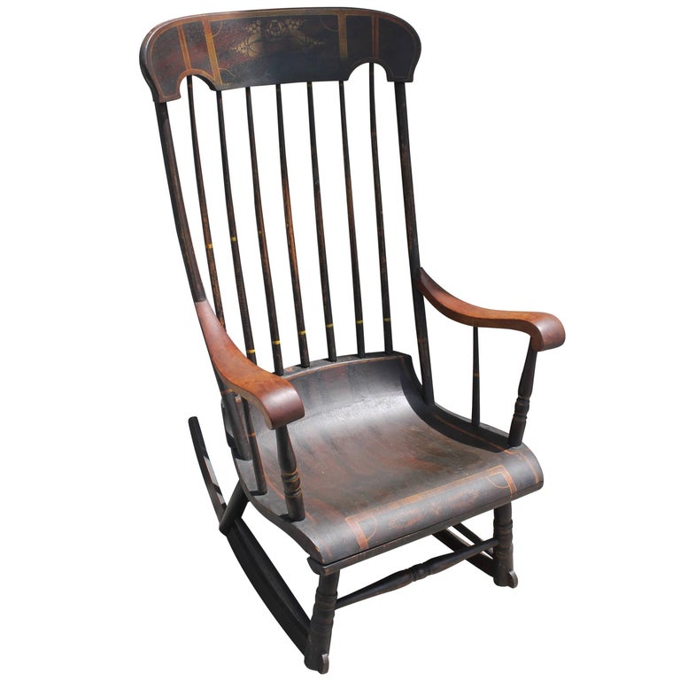 Early 19th Century Original Paint Decorated Boston Rocker at 1stDibs ...