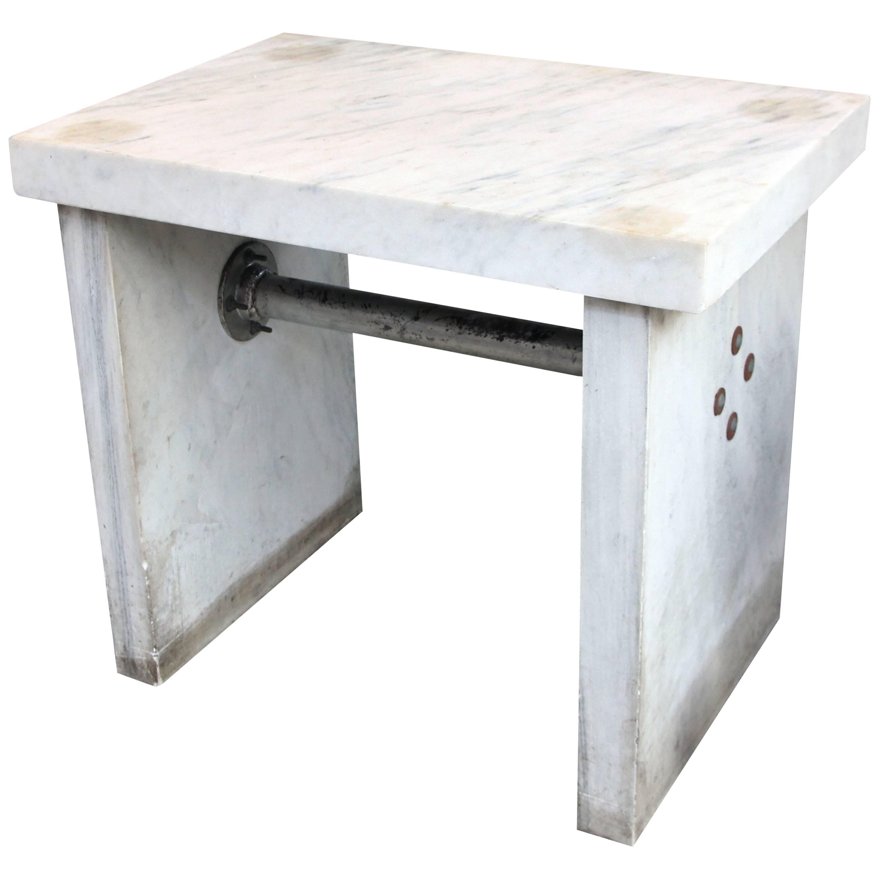 Laboratory Table Built from Three Massive All Marble Slabs For Sale at ...
