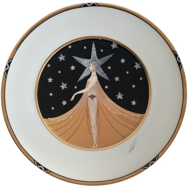 1990 "New York, New York" Art Deco Plate by Erté at 1stDibs