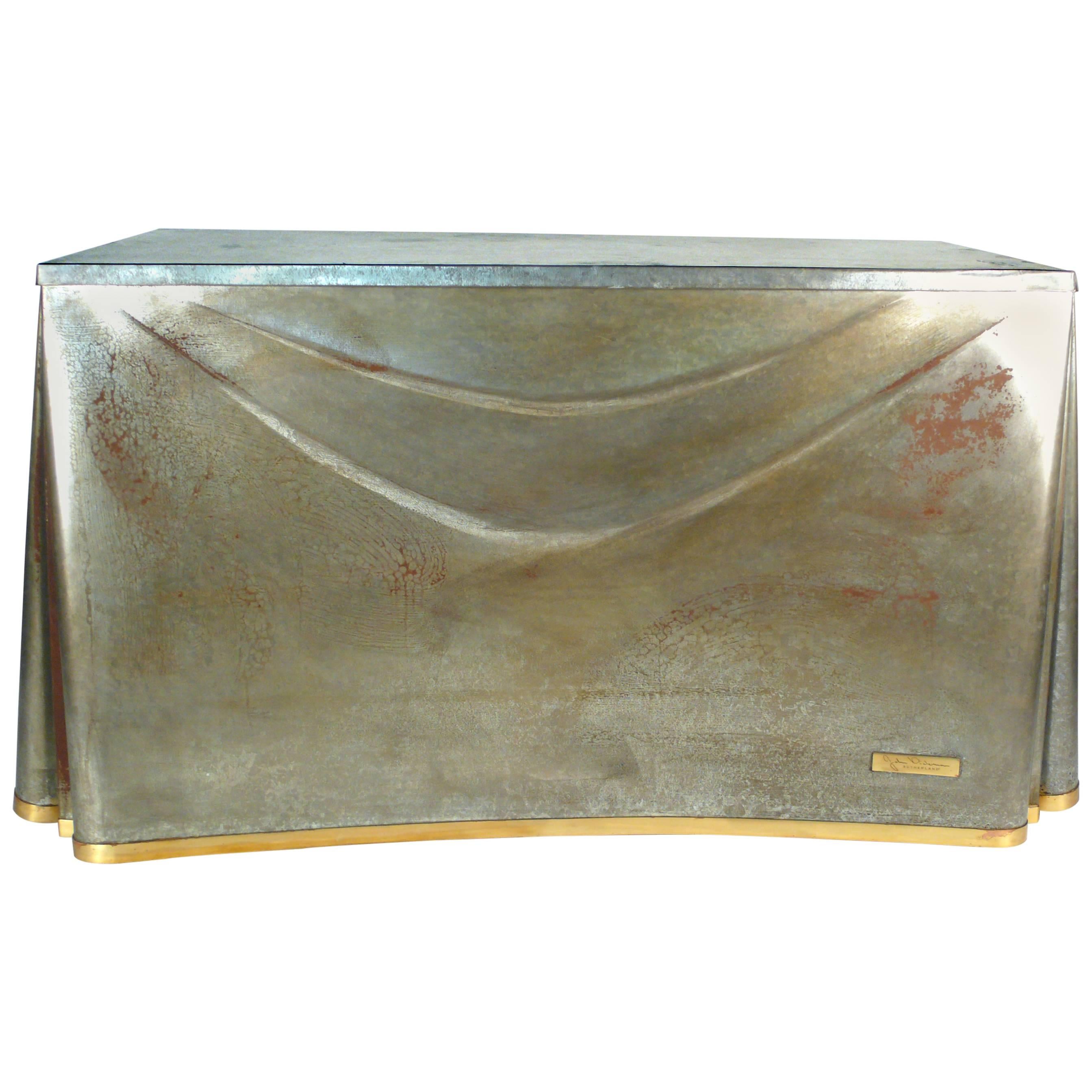 John Dickinson Galvanized Steel Console at 1stDibs