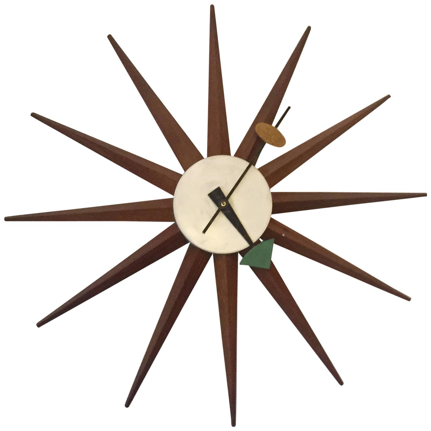 George Nelson and Associates "Spike" Clock for Howard Miller For Sale ...