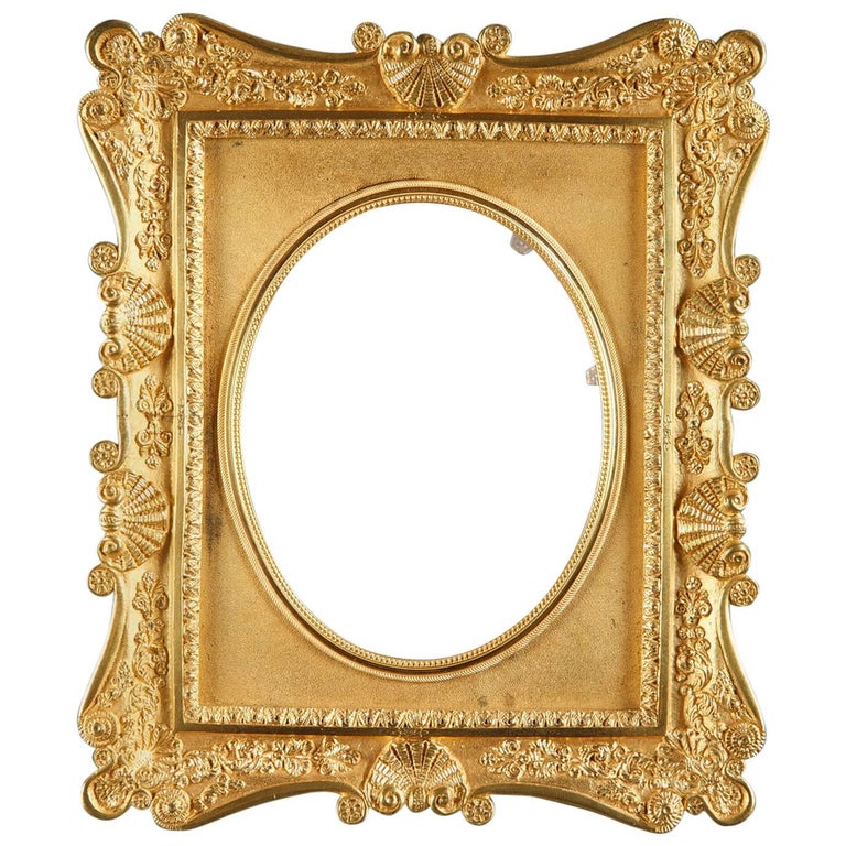 French Gilt Bronze Frame Decorated with Shells at 1stDibs