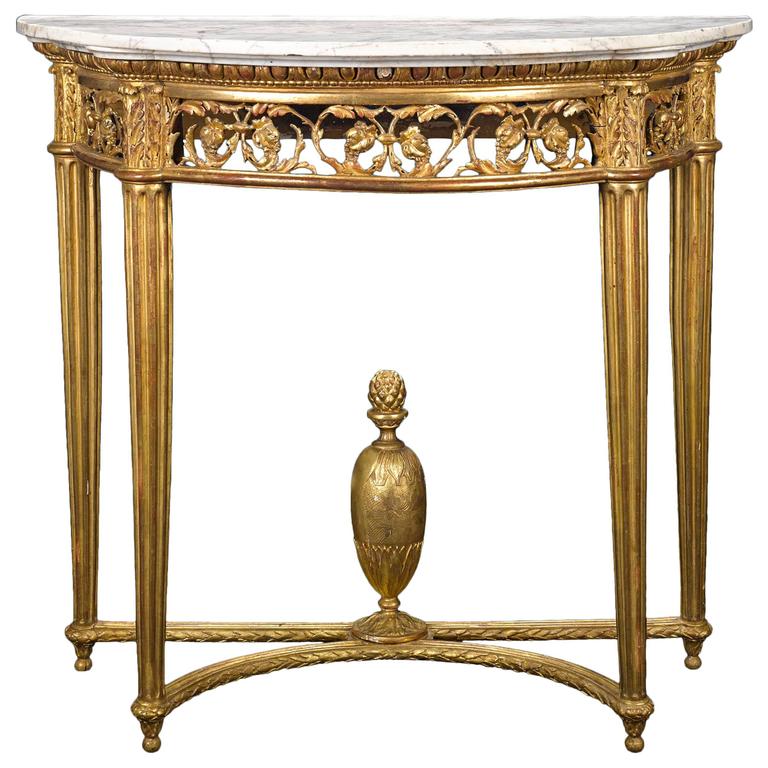 19th Century Louis XVI Style Giltwood Console Table at 1stDibs