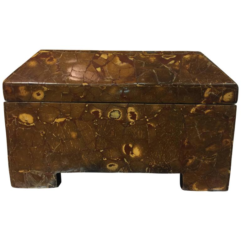 Sensational Tessellated Coconut Shell Box by Maitland-Smith For Sale at ...