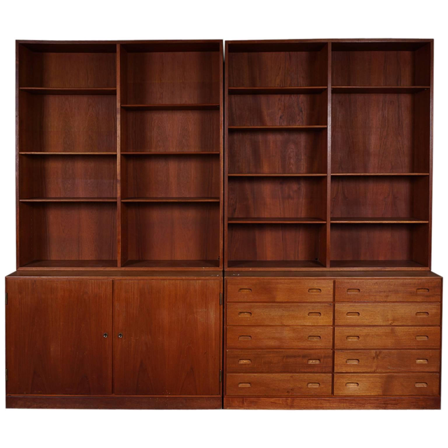 Large Danish Bookcase Designed by Børge Mogensen For Sale at 1stDibs