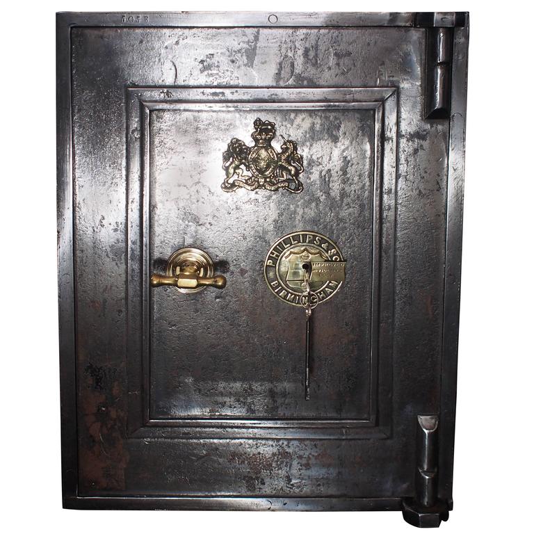 Antique English Steel and Brass Safe by Phillips and Son, circa 1900 at ...