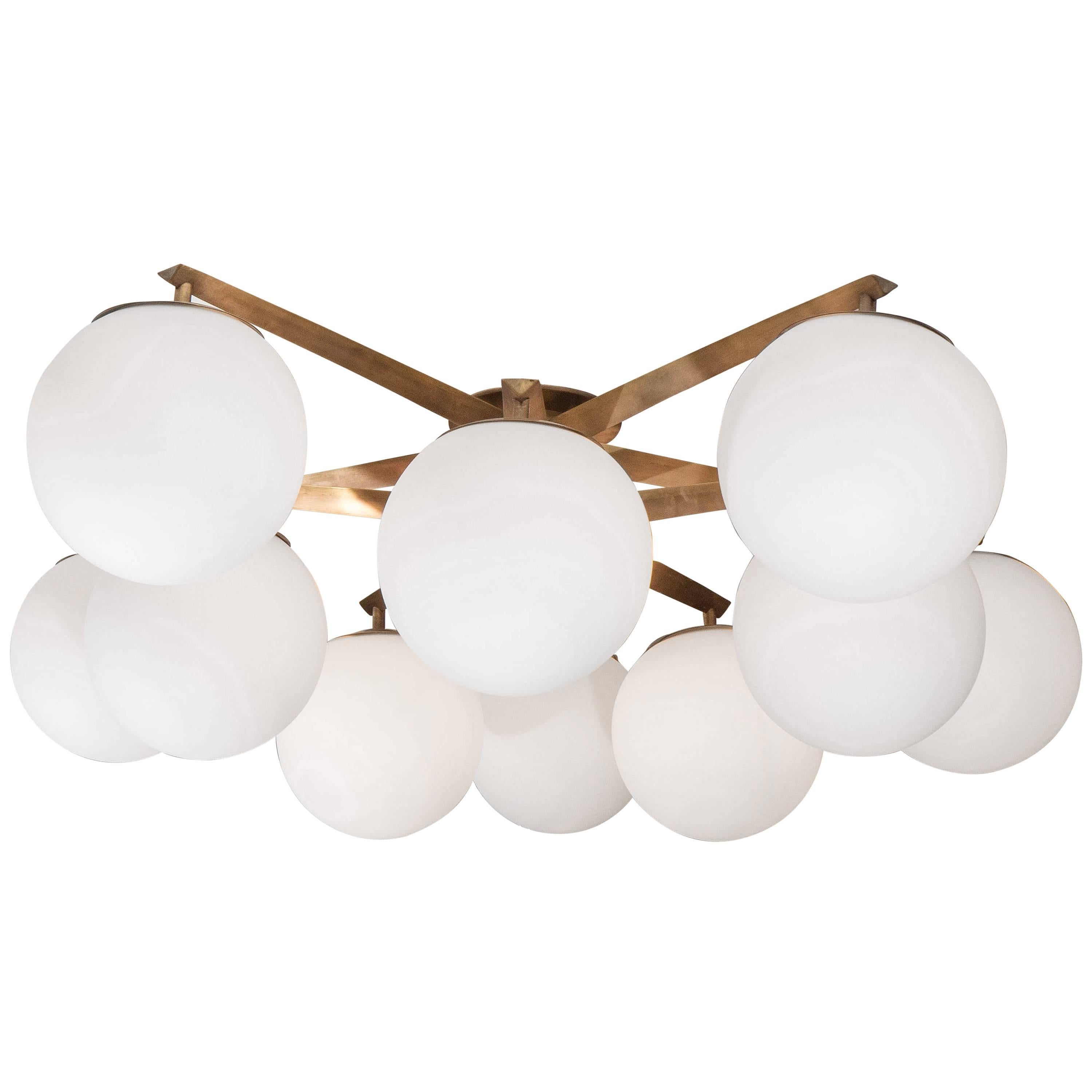 Capiz Shell and Brass Globe Pendant at 1stDibs