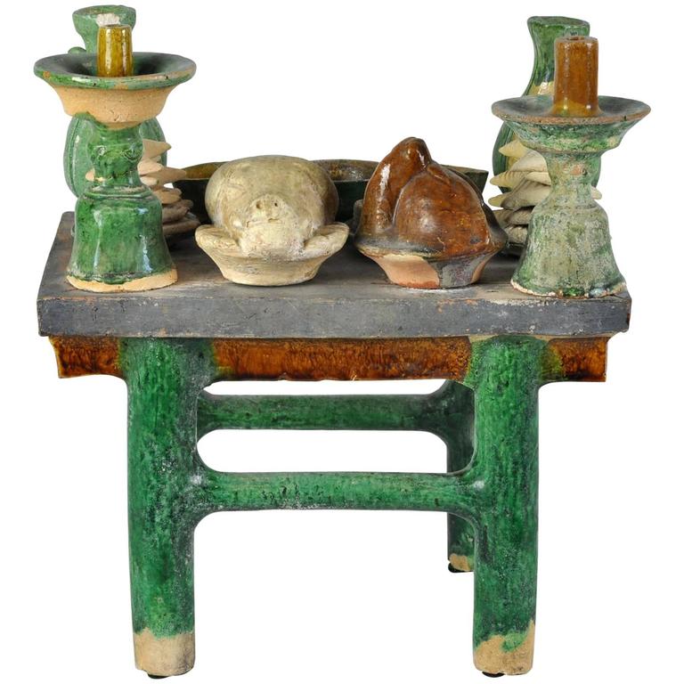 Important Ancient Chinese Antique Banquet Table with Attendants Ming ...