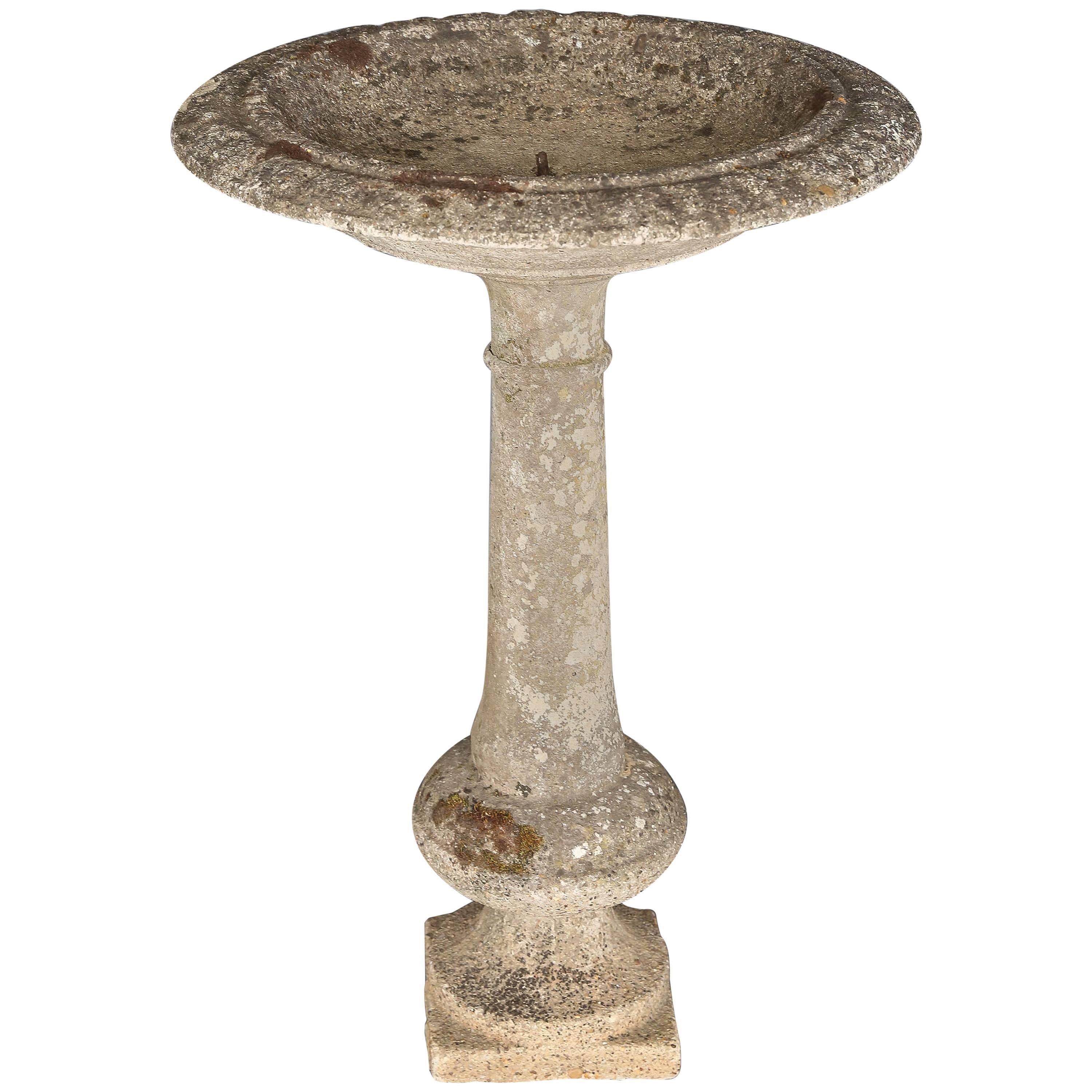 19th Century English Cast Stone Bird Bath at 1stDibs