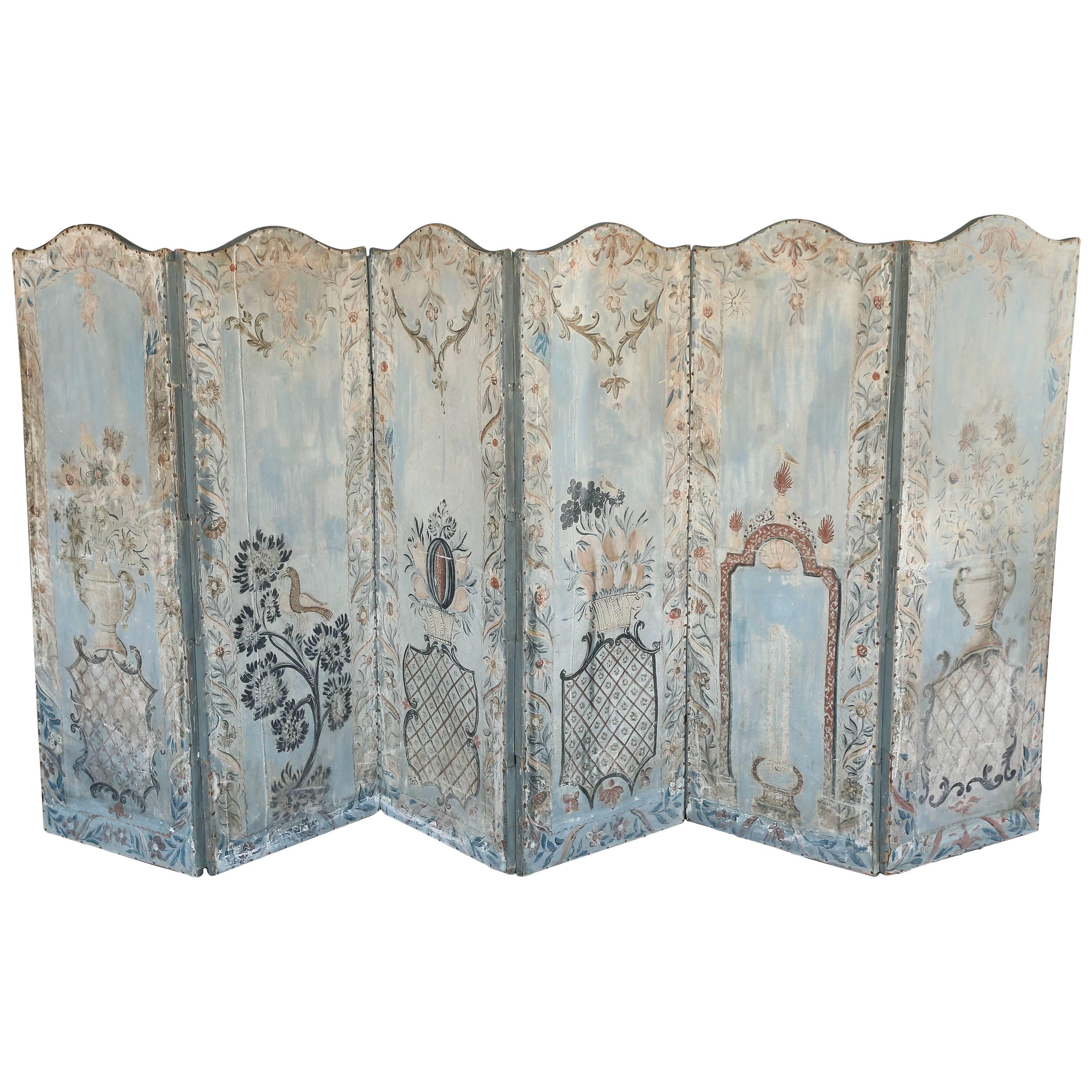 Antique 18th Century Hand-Painted French Screen at 1stDibs