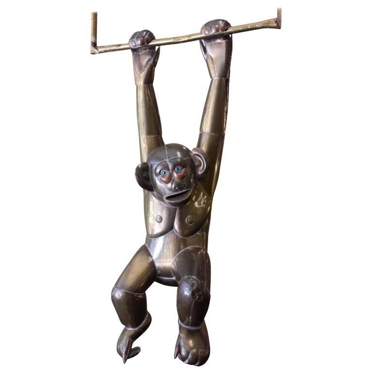 Large Brass and Copper Monkey by Sergio Bustamante, 1960s at 1stDibs