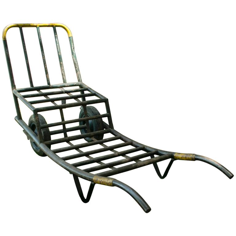 Vintage Metal Trolley Cart For Sale at 1stdibs