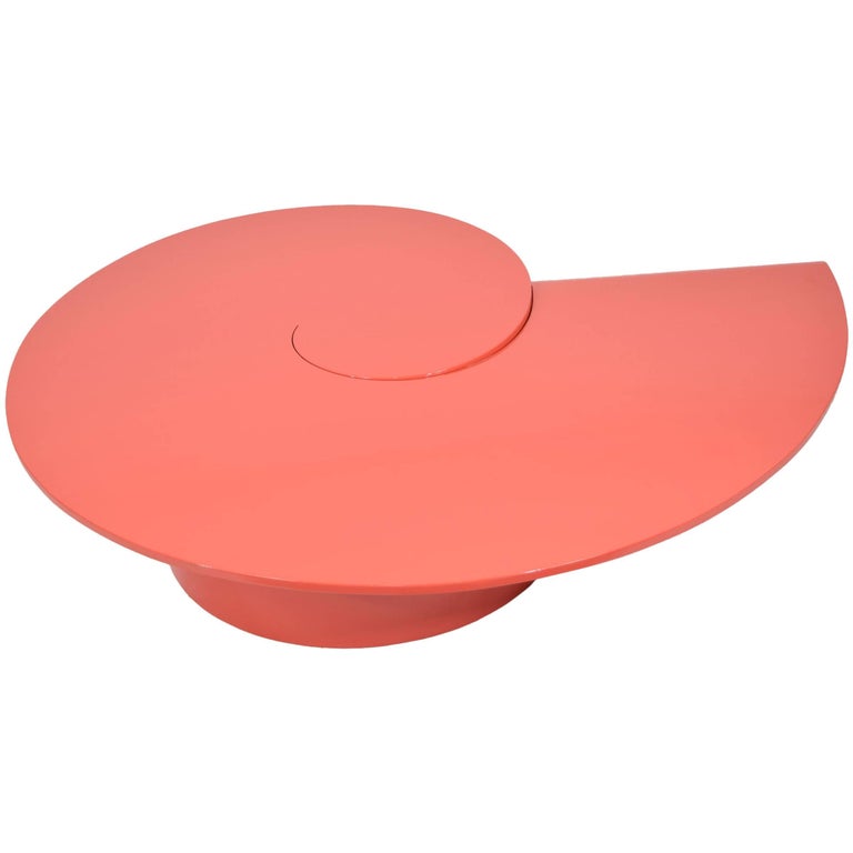 Fabulous Statement Coffee Table in Red/Orange Lacquer For Sale at ...