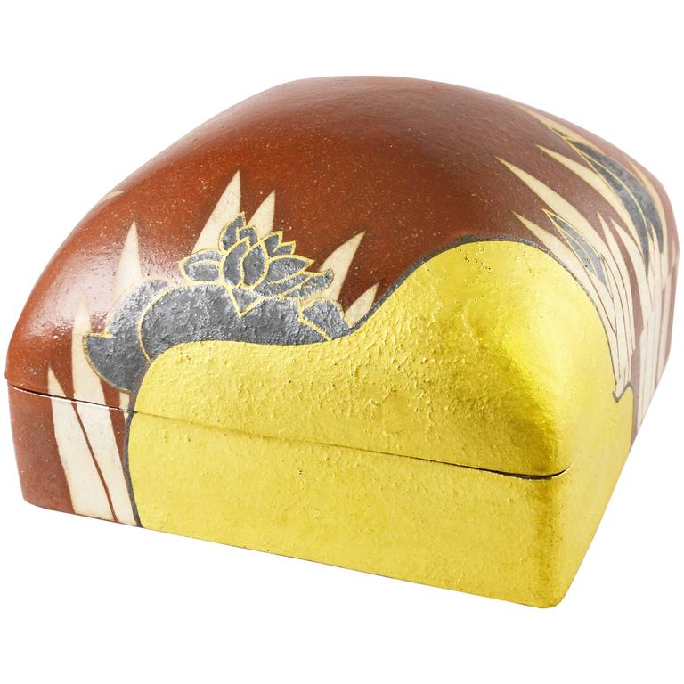 Contemporary Japanese Raku Pottery Box at 1stDibs