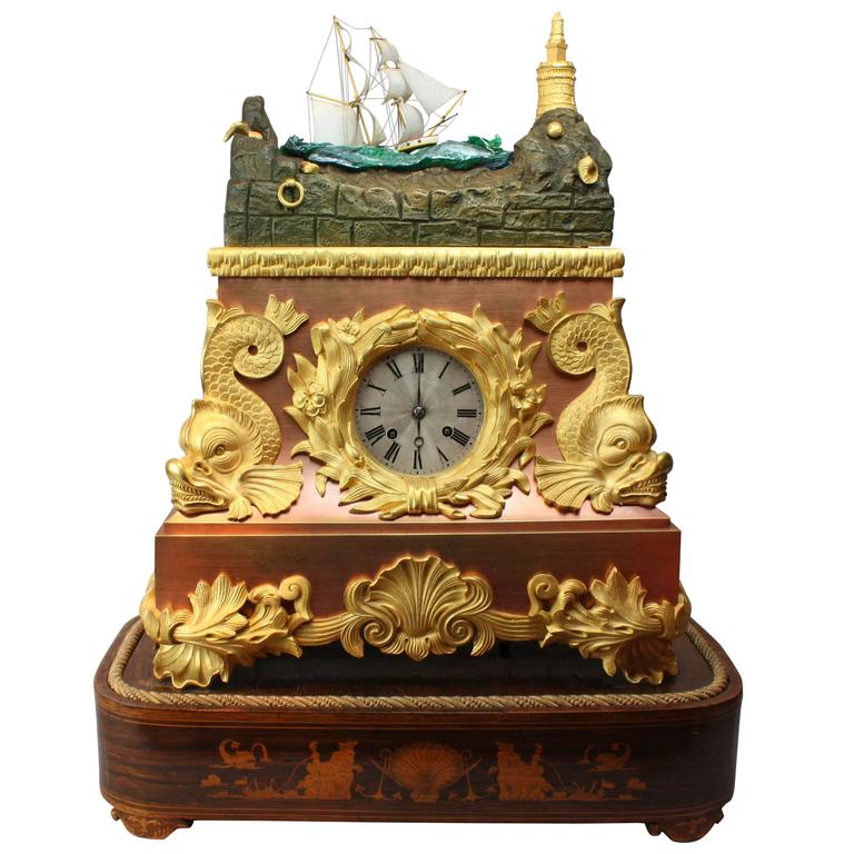 Bronze, Ormolu and Polished Copper on Bronze Rocking Ship Automaton ...