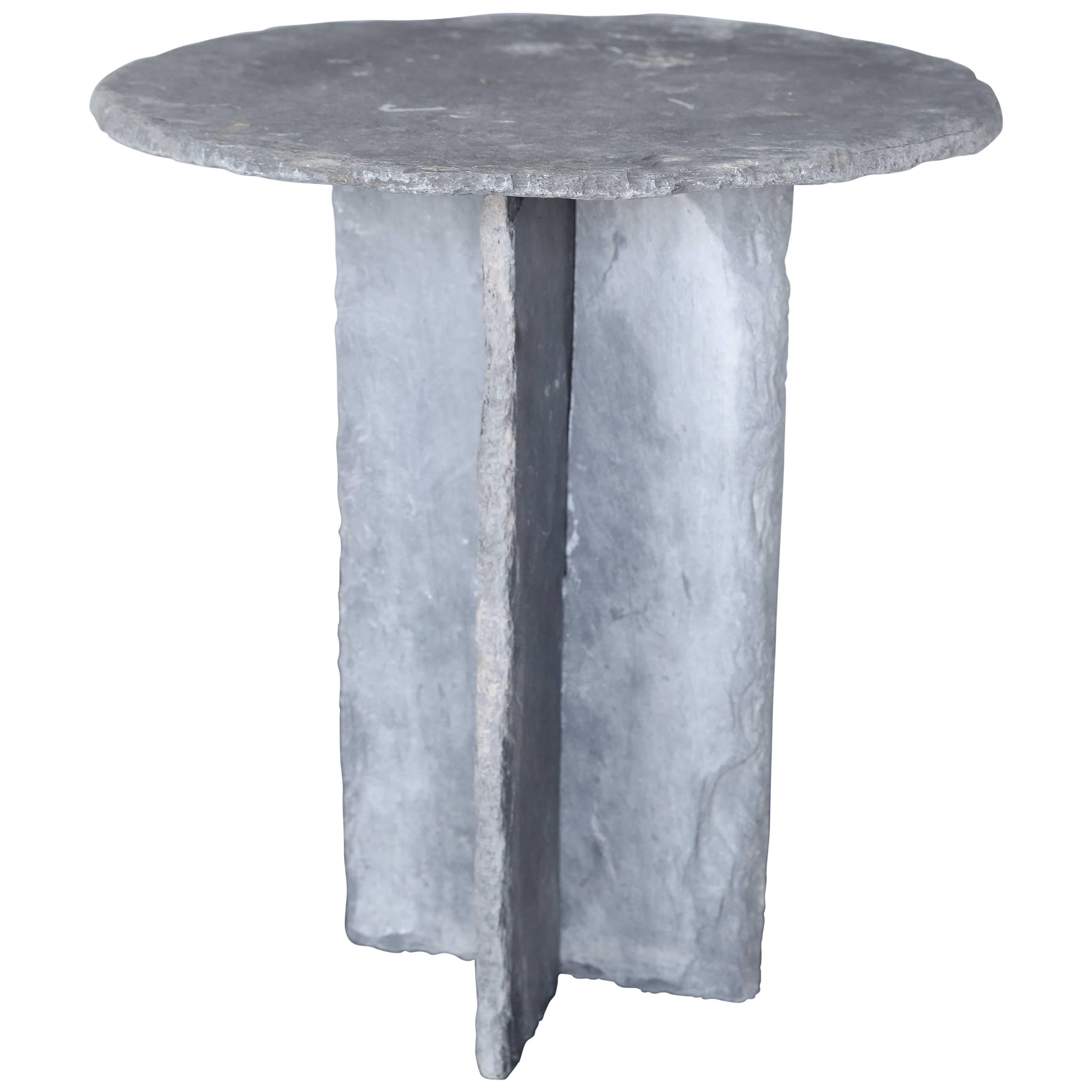 Hand Chiseled Stone Side Table at 1stDibs
